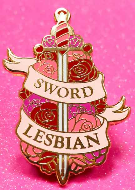 Pride Armory Pins | Sword Lesbian – Pandemonium Books and Games