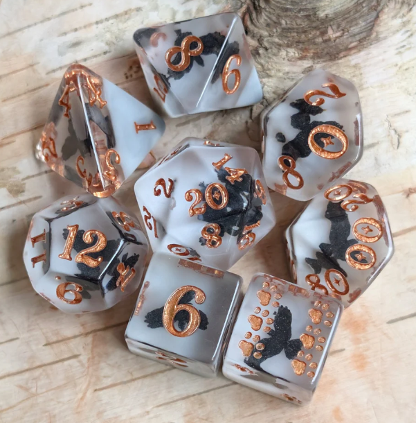 F&F 8pc Dice Set | Crow – Pandemonium Books and Games